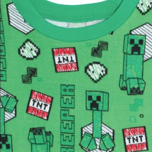 Nintendo | Pajamas | Nwt Boys Girls Minecraft Pajamas Winter Creeper ...